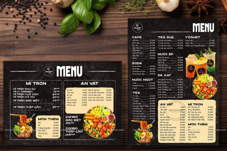 Thiết kế menu đẹp nhanh thu hút khách hàng - In cực nét