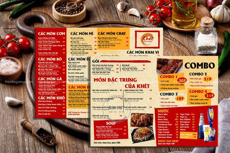 Thiết kế menu đẹp nhanh thu hút khách hàng - In cực nét