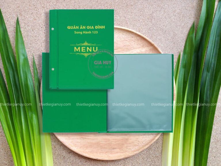 Phong cách nhà hàng sang trọng với mẫu menu da - In cực nét