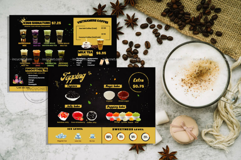 Thiết Kế Menu Cafe Với Đầy Đủ Các Thức Uống - In cực nét