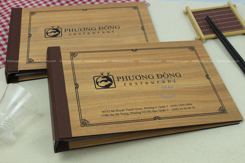 Mẫu menu gỗ sang trọng và chuyên nghiệp - In cực nét