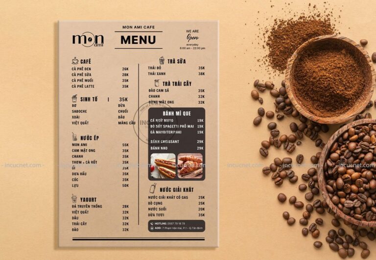 Những Mẫu Menu Cà Phê Độc Đáo - In cực nét