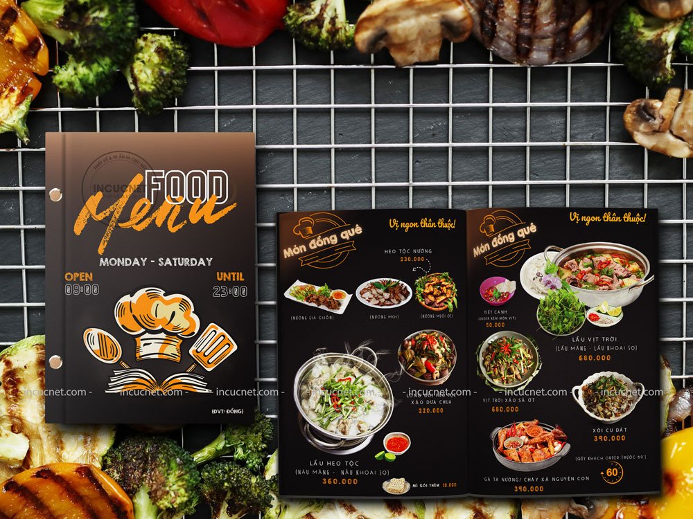 In Menu Nhà Hàng - Làm Thực Đơn Chuyên Nghiệp - In cực nét
