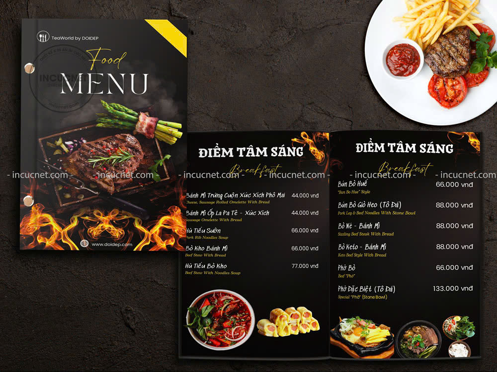 25+ Mẫu Menu Nền Đen Ấn Tượng, Thu Hút Khách Hàng
